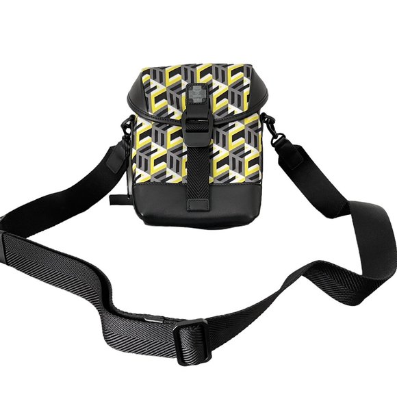 MCM | Bags | Mcm Yellow Black Cubic Logo Nylon Crossbody Bag Mmc ...
